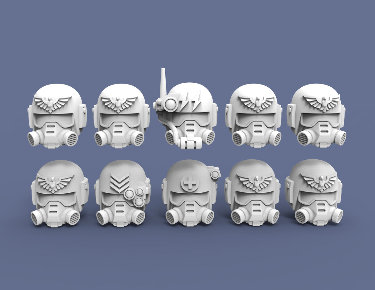Guard Sealed Helmet Heads - Specialist Set - True Scale Size ...