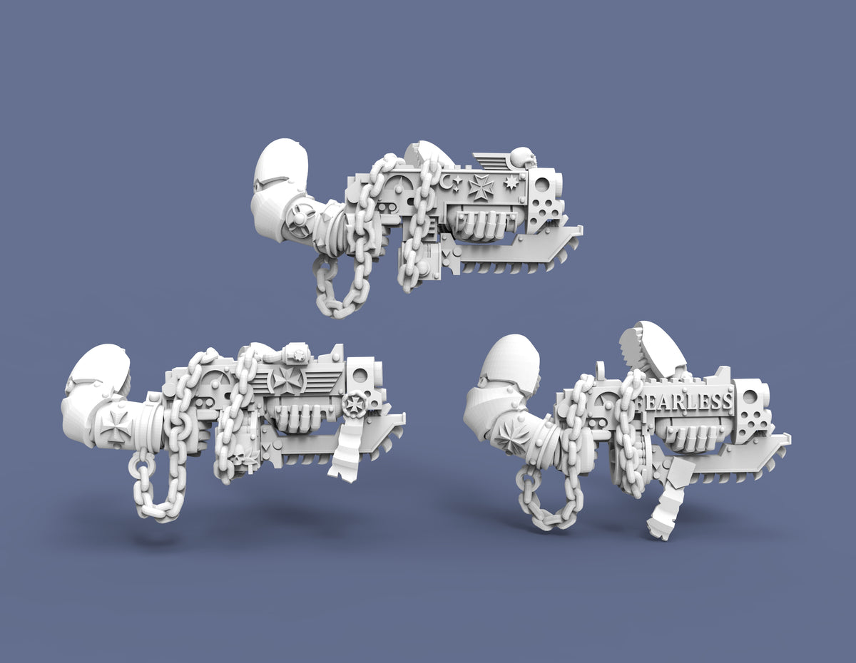 Space Astronaut Veteran Knight Templar Flamethrower Chainsaw Rifles ...